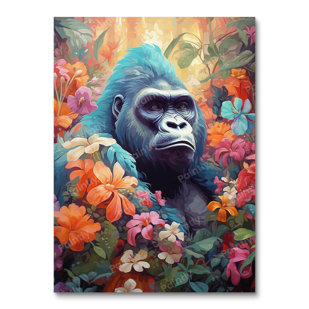 Floral Majesty Gorilla (Diamond Painting) – Diamond Painting Kits
