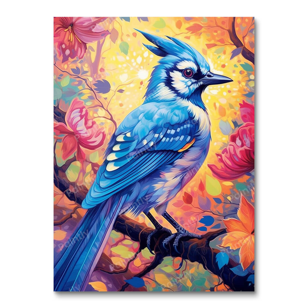 Floral Blue Jay (Diamond Painting) – Diamond Painting Kits