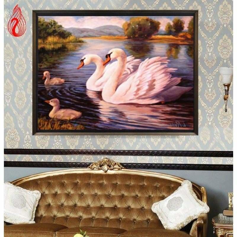 Buy New Diy Swans Swimming Diamond Painting Kits | Australia
